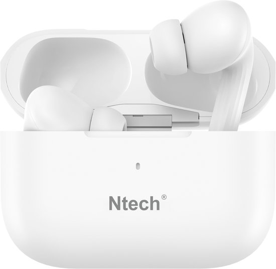 Ntech - draadloze oordopjes - Wit - met Active Noise Cancelling Fi5 ...
