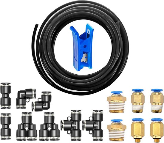 PU-slang 10 meter polyurethaanslang flexibele persluchtslang zwart ...