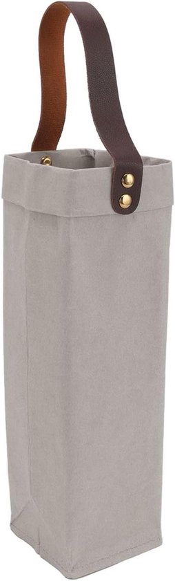Geschenkzakje van kraftpapier voor wijnfles met handvat - 8 x 8 x 27 cm ...