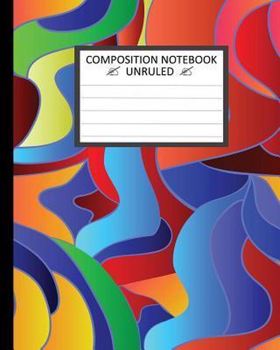 Unruled Composition Notebook 8 x 10. Seamless Rainbow Colors Pattern ...