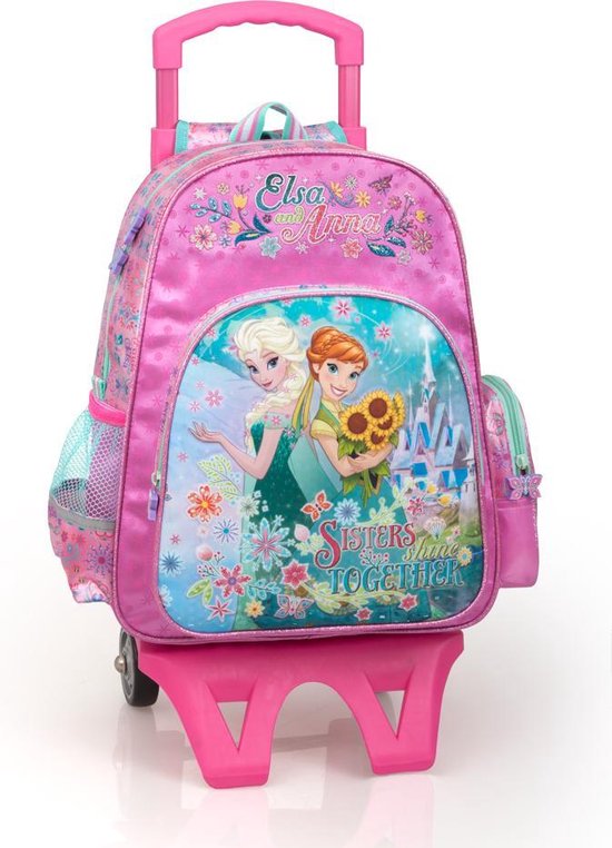 Disney Frozen Elsa and Anna - Rugzaktrolley - Kinderen - Roze | bol.com
