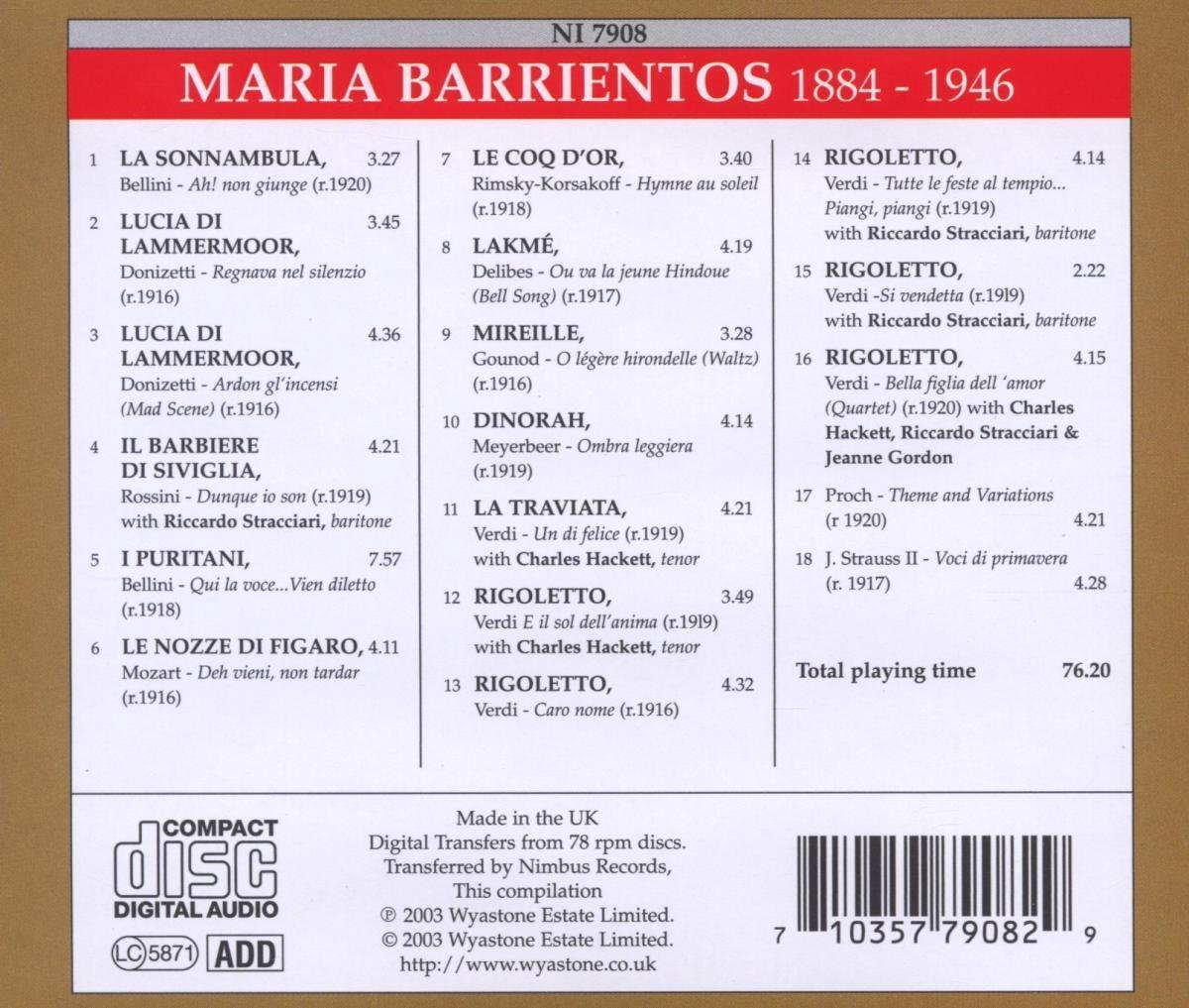 Barrientos - Maria Barrientos (CD), Jeanne Gordon | Muziek | bol.