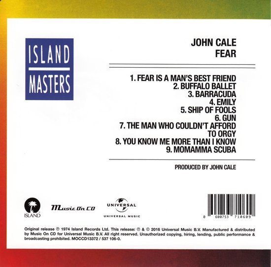 Fear, John Cale | CD (album) | Muziek | bol.com