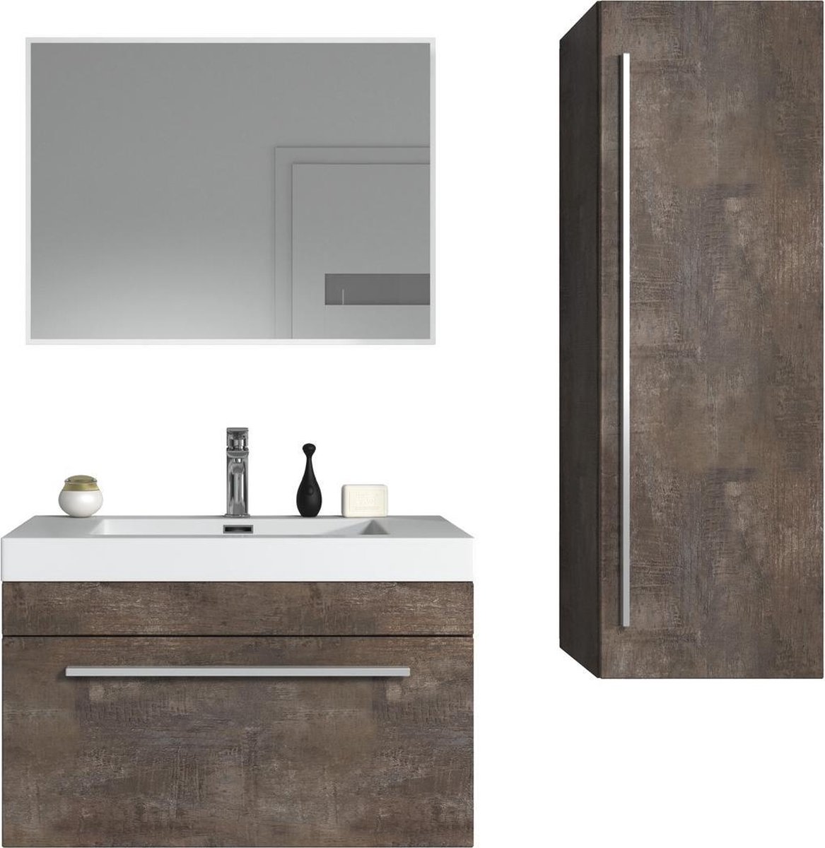 Badplaats Badkamermeubel Avalon 80cm complete set Ash stone- Complete ...