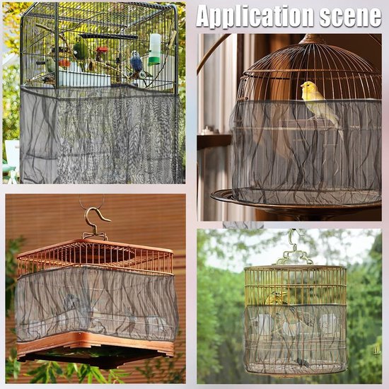 Bird Cage - Seed Catcher - Adjustable Cover - Reusable Parrot Enclosure ...