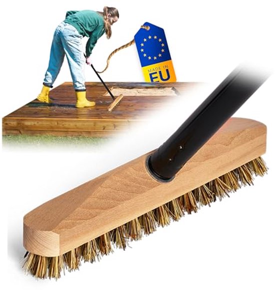 Praktische houten schrobber met borstelharen voor efficiënte reiniging ...