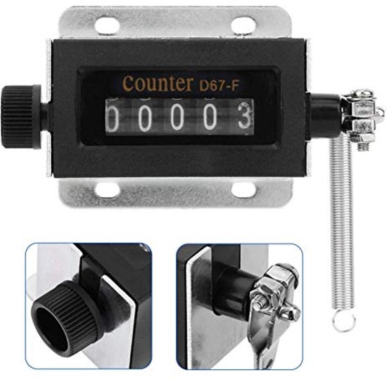 Manual Counting Device, D67F Mechanical Counter, 5 Digit Resettable ...