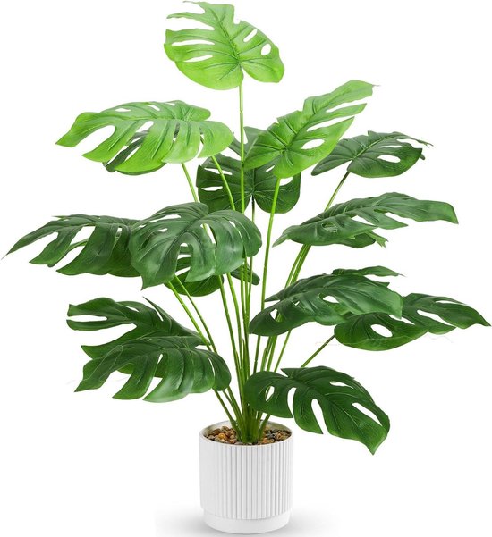 Monstera Kunstplant - Tropische Decoratie voor Thuis en Kantoor - 18 ...