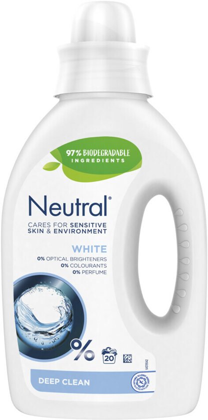 25 x Lessive liquide Neutral Wit 20 lavages 1 litre - Linge Witte ...