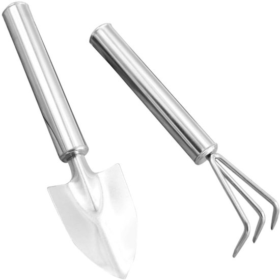 MILISTEN Tuingereedschapset 2 in 1 Mini schep en hark voor ...