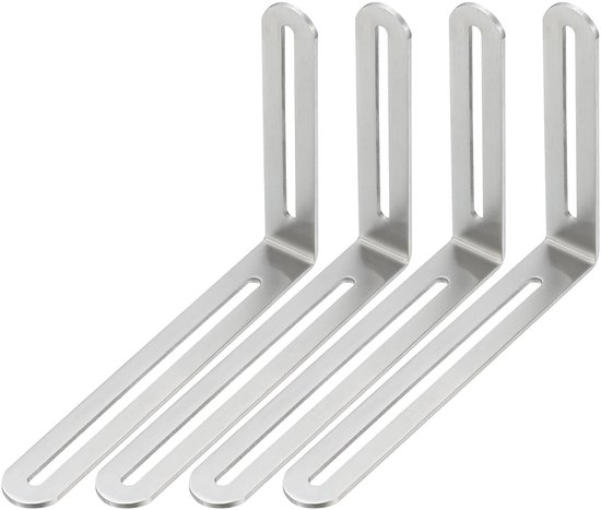 6 1/2" Verstelbare L-vormige Hoekbeugel - 4 Stuks RVS Hoekverbinding ...