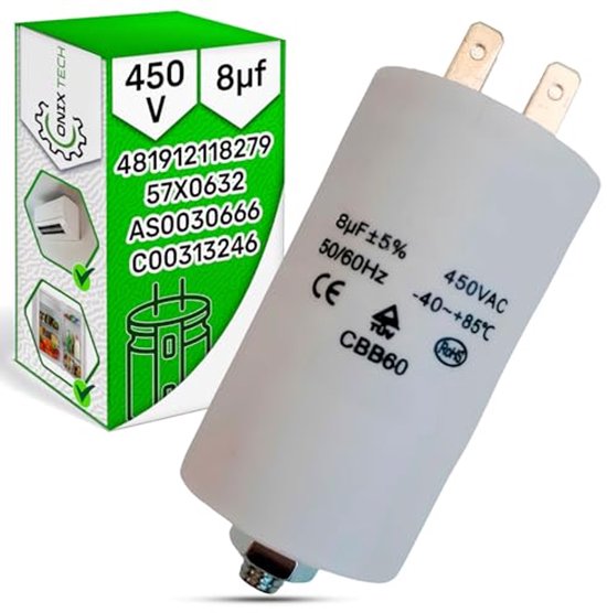 Condensator 8µF CBB60 voor aanloop 450V | bol