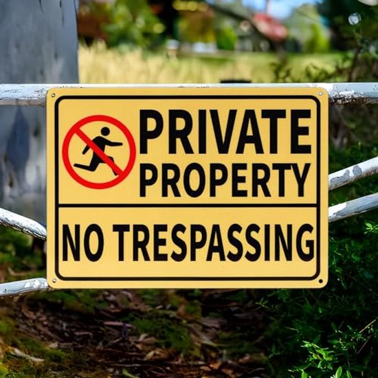 12 Pieces Private Property No Trespassing Signs, 18x25cm Metal ...