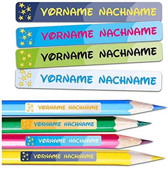 Gepersonaliseerde Naamstickers voor Kinderen - 80 Stuks - 3,5 x 1 cm ...