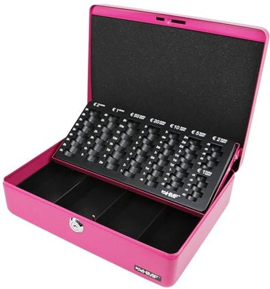 Geldcassette voor efficiënt geldbeheer - Roze, 30 x 24 x 9 cm | bol