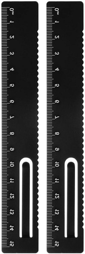 2 stuks aluminium liniaal 15 cm metrisch zwart metaal laddergereedschap ...