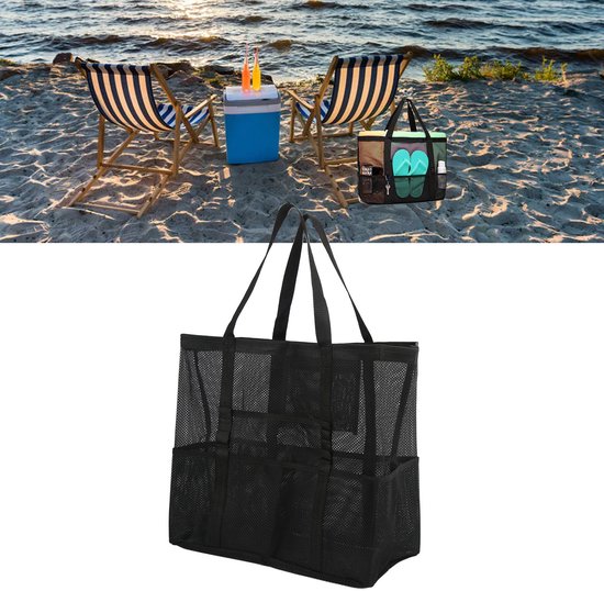 Strandtas Groot met Gaas – Waterdichte Draagtas voor Familie, Zwembad ...