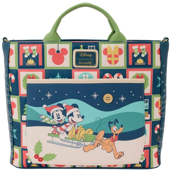 Disney Loungefly Convertible Tote Bag Disney Mickey and Minnie Holiday ...