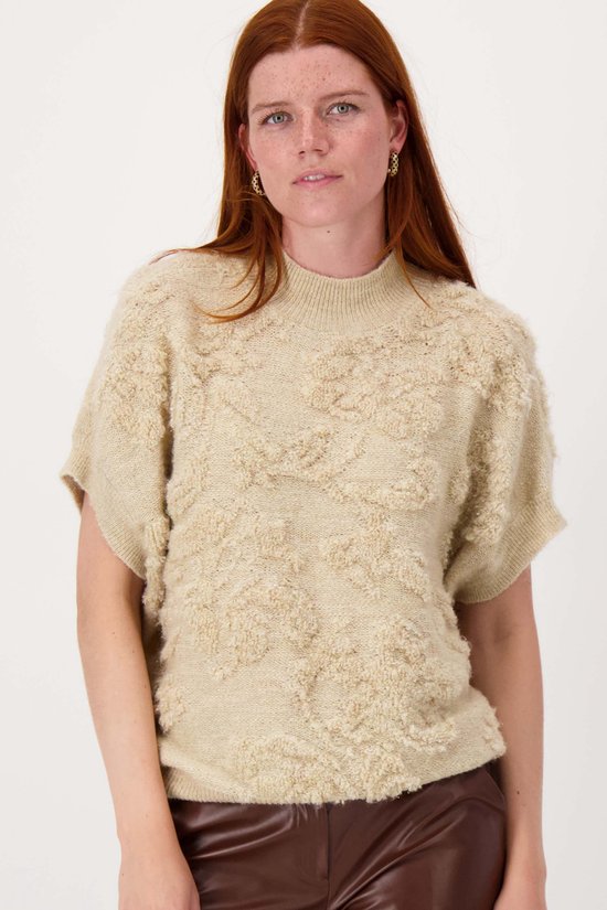 Zusss Mouwloze Trui Met Lurex Jacquard Beige | bol
