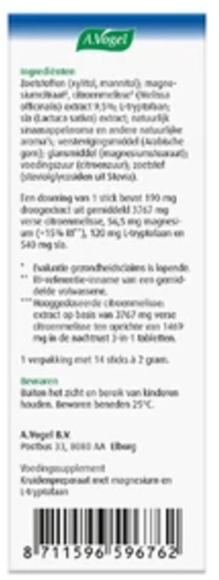 A.Vogel Nachtrust granulaat sticks - Helpt de slaapkwaliteit bevorderen ...