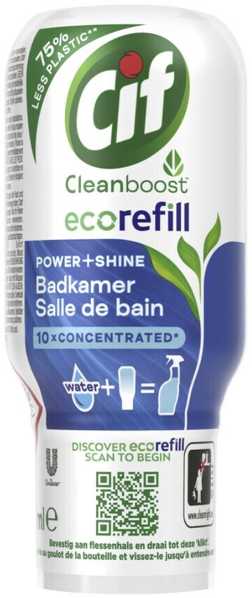 25 x Cif Eco Refill - Power & Shine - Badkamerreiniger - Spray - 70 ml ...