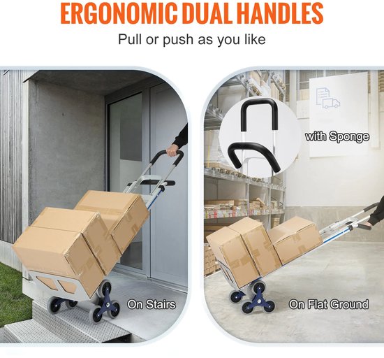 550 lbs Trapklim Handkar - Opvouwbare Trolley - Dubbele Handgrepen ...