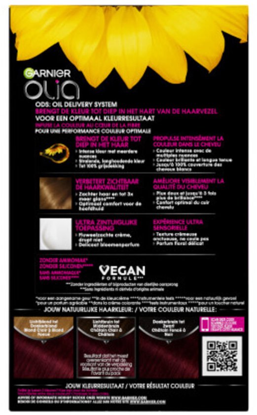 25 x Garnier - Olia 4.62 - Haarkleuring - Donker Granaatrood - Zonder ...