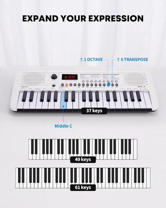 Mini Keyboard Piano met 37 Toetsen voor Kinderen - Inclusief 200 ...