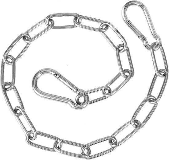 Stainless Steel Chain Lock - 57cm/22inch - Met Chain Carabiners ...
