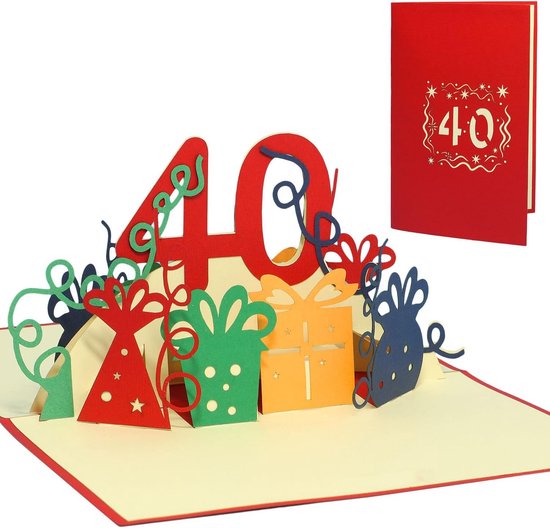 3D Pop-up Verjaardagskaart 40 Jaar - Mooie Wenskaart Viering | bol