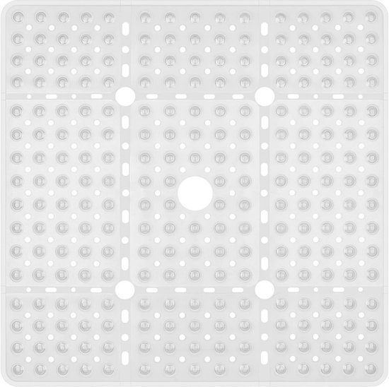 XL Antislip Douchemat Zwart 27x27 inch met 240 Zuignappen - Extra Groot ...