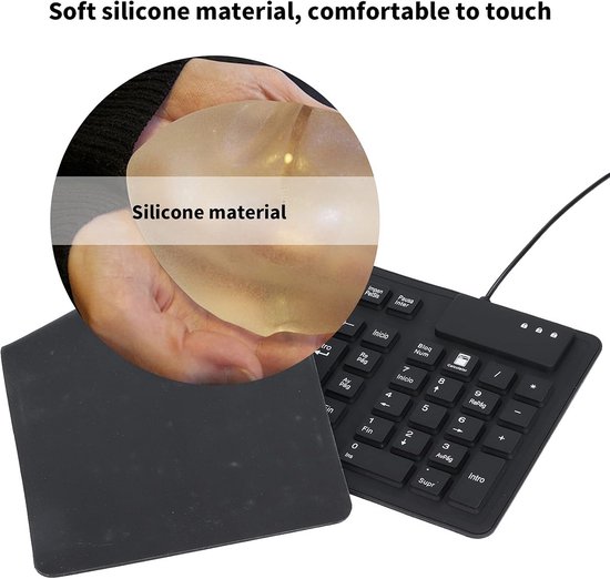 Stil en Draagbaar USB Toetsenbord met Spaans AZERTY Layout - Waterdicht ...