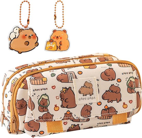 Multifunctioneel Pennenbakje met Rits en Capybara Hanger - Grote School ...