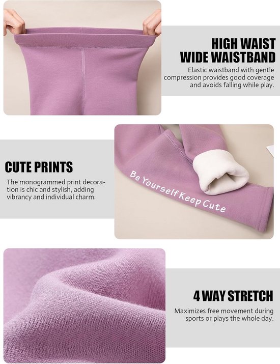 Gevoerde Thermische Legging voor Meisjes - Dikke Warme Winterbroek ...