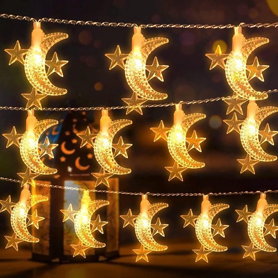LED Kerstverlichting Maan Sterren Slinger - USB Aangedreven - 6 Meter ...