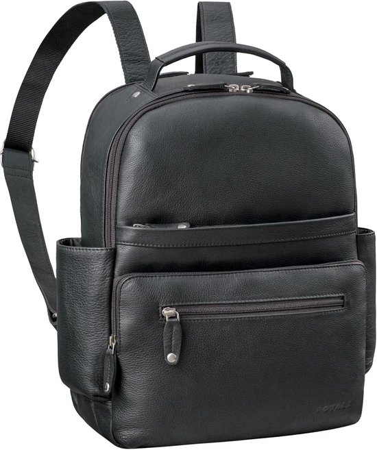 Leren rugzak voor heren en dames - 14 inch - middelgroot - zakelijk en ...