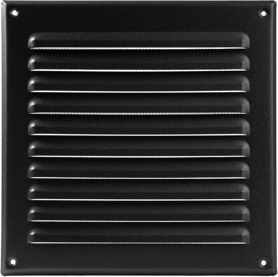 Vierkant Ventilatie Rooster Zwart Metaal 20x20cm Binnen - Afmetingen ...