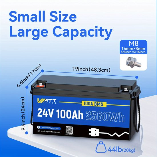 24V 100Ah LiFePO4 Accu – Lithium Batterij – Deep Cycle Accu ...
