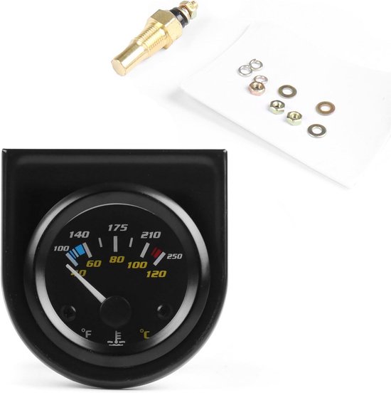 Universele 52mm Auto Water Temperatuurmeter met Sensor (40-120°C) | bol
