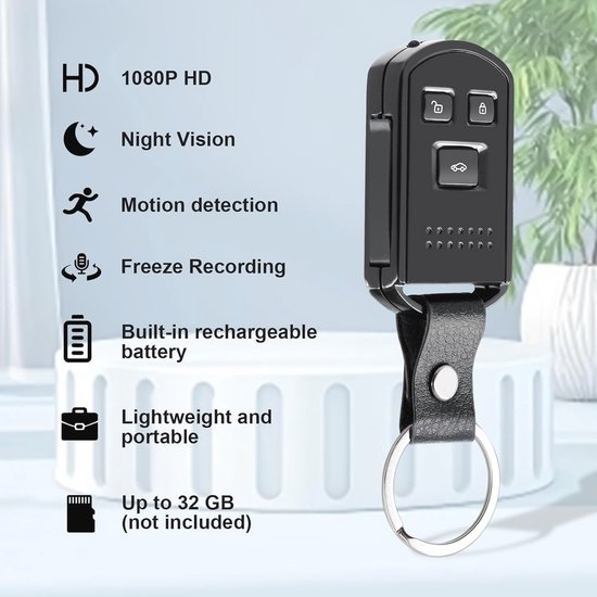 Mini Bewakingscamera voor Binnen - Draagbare HD 1080p Microcamera met ...