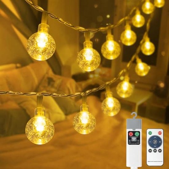 5 Meter LED Lichtsnoer met 50 Kristallen Bol Fairy Lights en ...