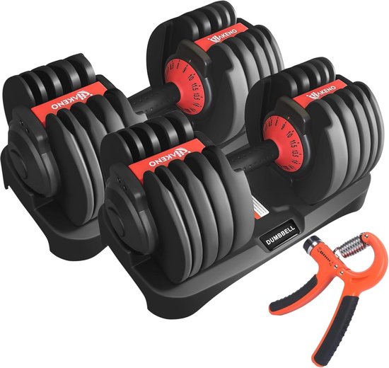 Verstelbare halters 2 x 24 kg/40 kg - 15-in-1 krachttraining halterset ...