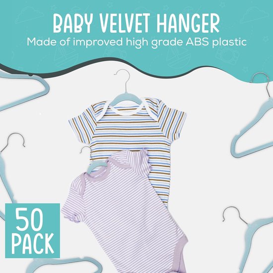 50x Fluweel Baby Hangers Antislip - Slim & Ruimtebesparend ...