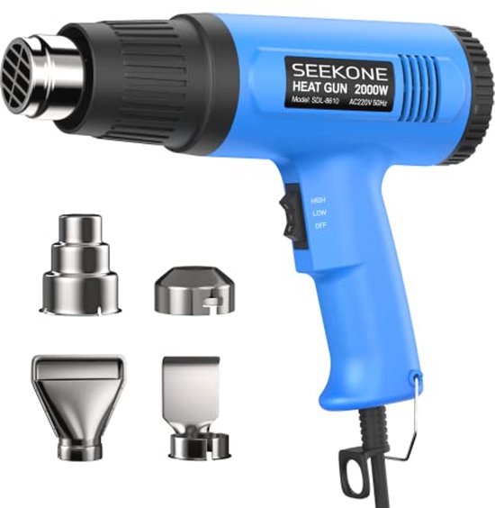 Heteluchtpistool 2000W met 2 Temperatuurregelaars en 4 Nozzles voor ...