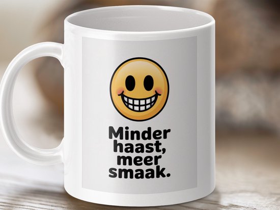 Mok Minder Haast Meer Smaak, Smiley Mok, Leuke Mok, Grappige Mok ...