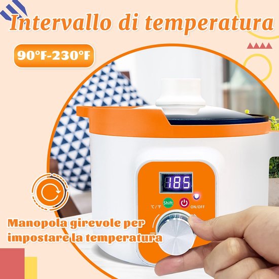 Elektrische Wax Smeltpan met LED Display - Constante Temperatuur voor ...