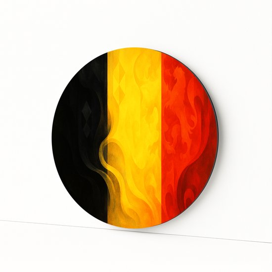 Belgische vlag – wandprint rond – Dibond muurcirkel – 80x80 cm | bol