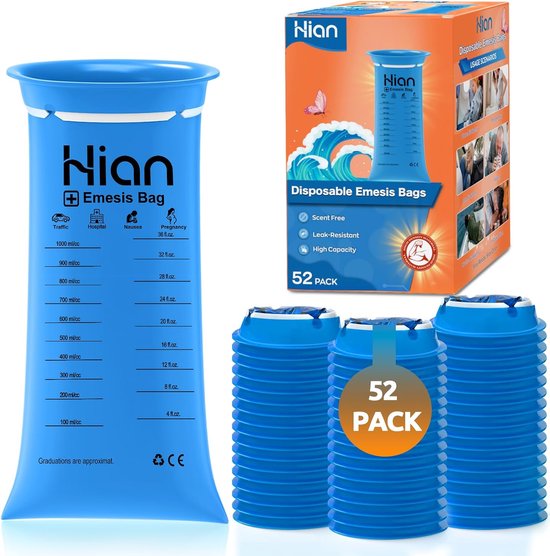 Spit Bag met Mondstuk - Pack van 52 Opaque Ruime Poepzakken - Premium ...