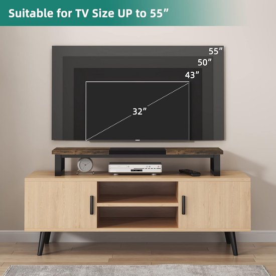 Grote TV-verhoger voor 32-55 inch televisies, 45 inch, stalen poten ...