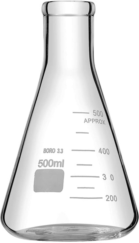 Erlenmeyer Kolf van Borosilicaatglas 3.3 voor Laboratorium (1000ml, 2 ...